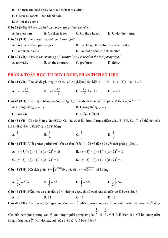Dgnl dhqg tphcm 2022 de so 2 | PDF