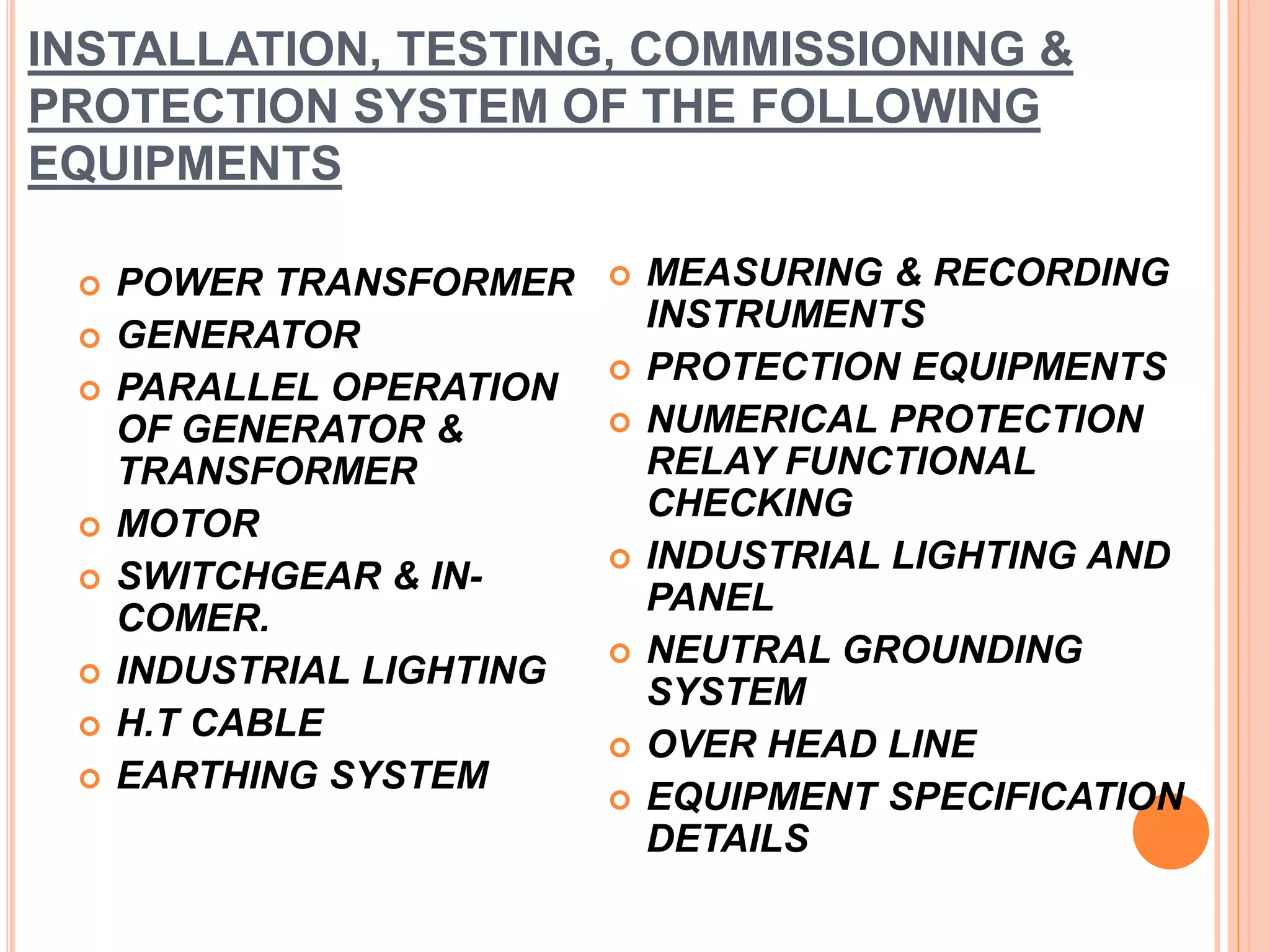 Industrial Equipments - Maintenance & Operation Training - New | PPTX
