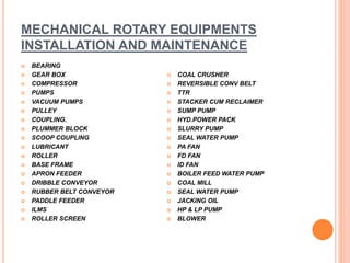 Industrial Equipments - Maintenance & Operation Training - New | PPTX