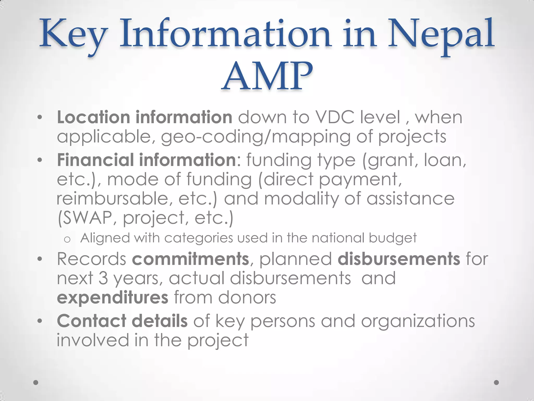 The Aid Management Platform (AMP) in Nepal - Dina Abdel-Fattah | PPTX