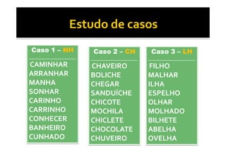 ´Dígrafos consonantais ch nh lh | PDF