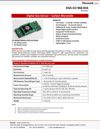 Dgs co 968-034 digital co sensor module | PDF
