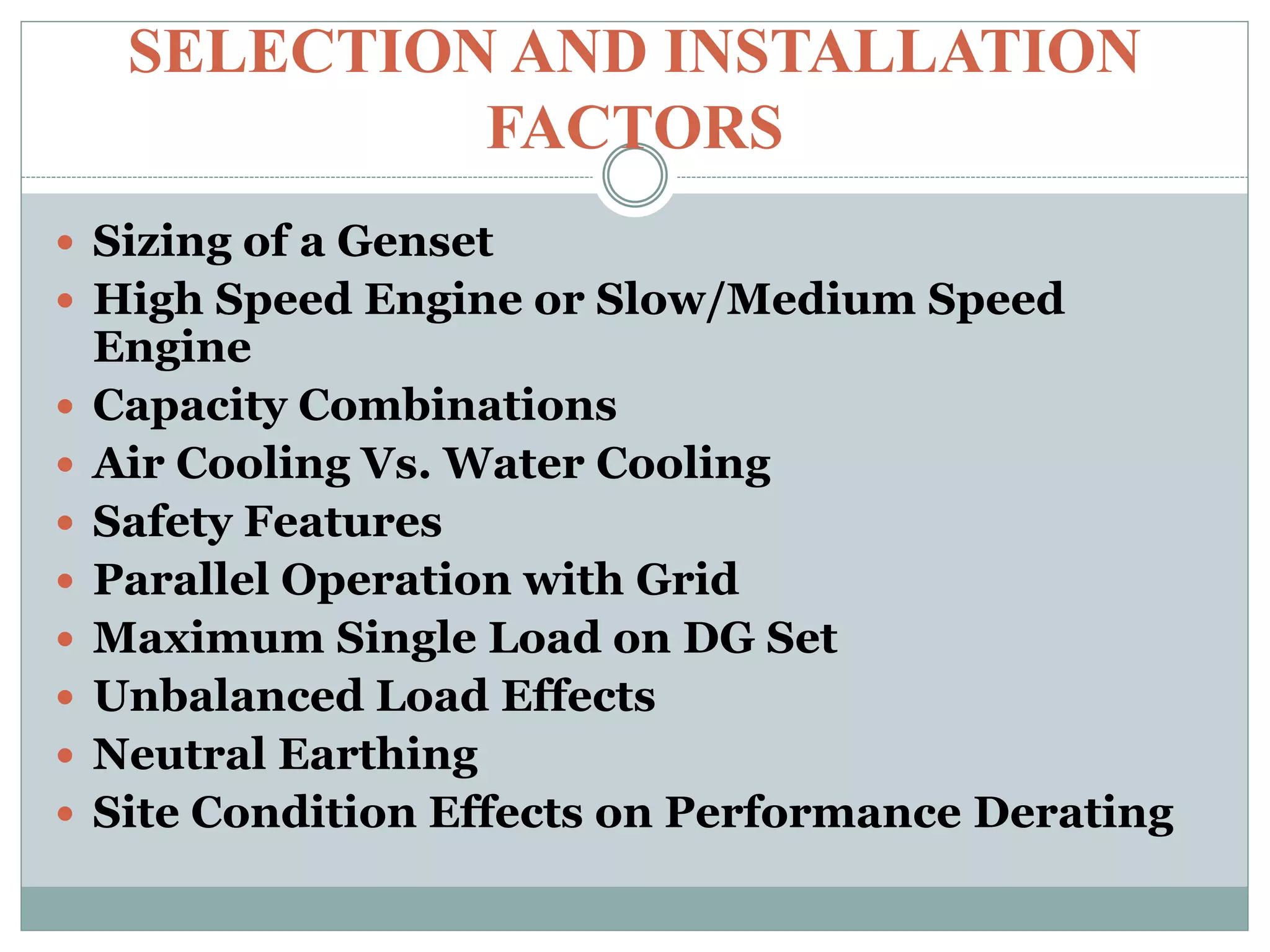 Basics of Diesel Generator System | PPTX