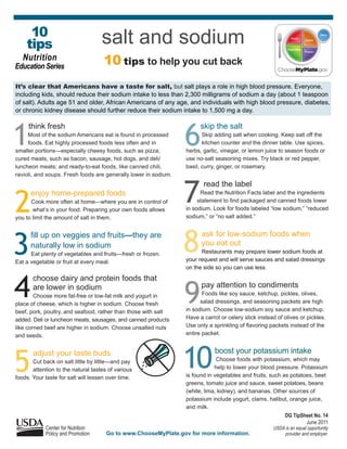 Dg tipsheet14 saltandsodium | PDF
