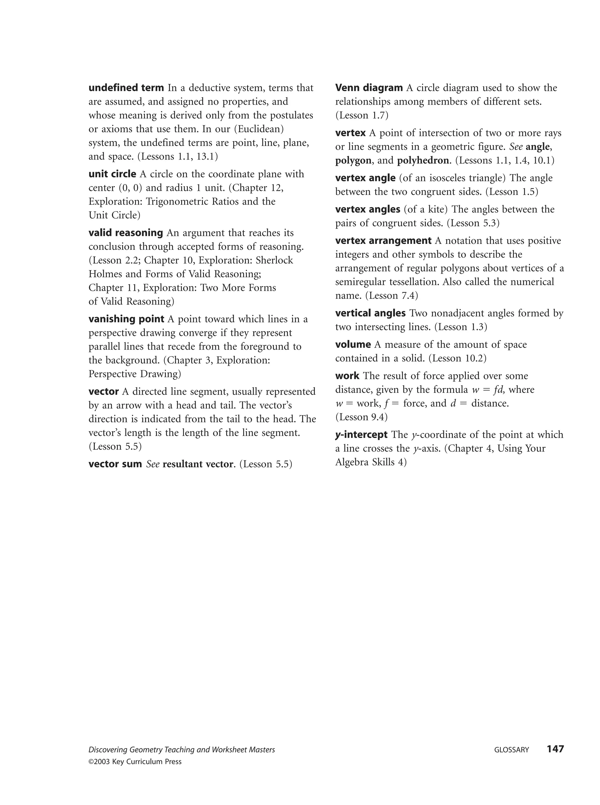 Geometry vocabulary #2 | PDF