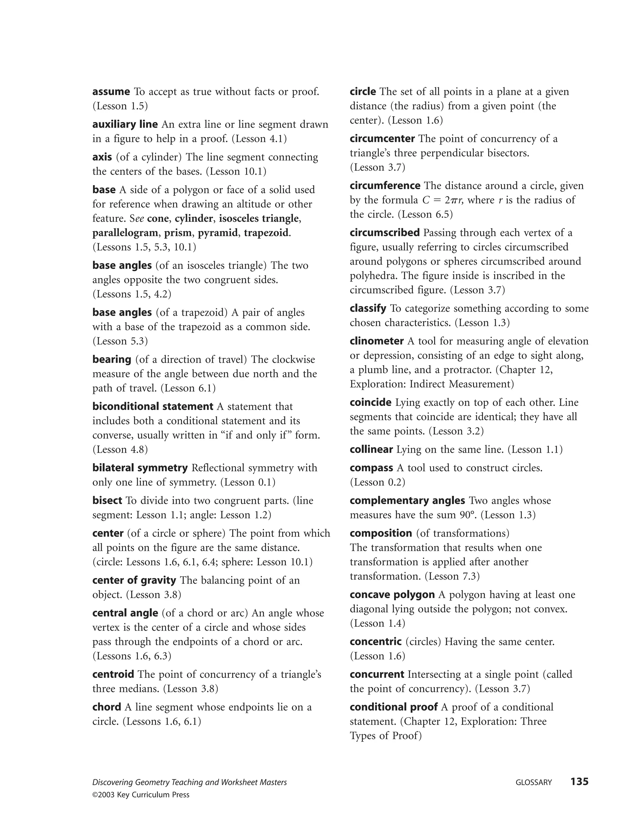 Geometry vocabulary #2 | PDF