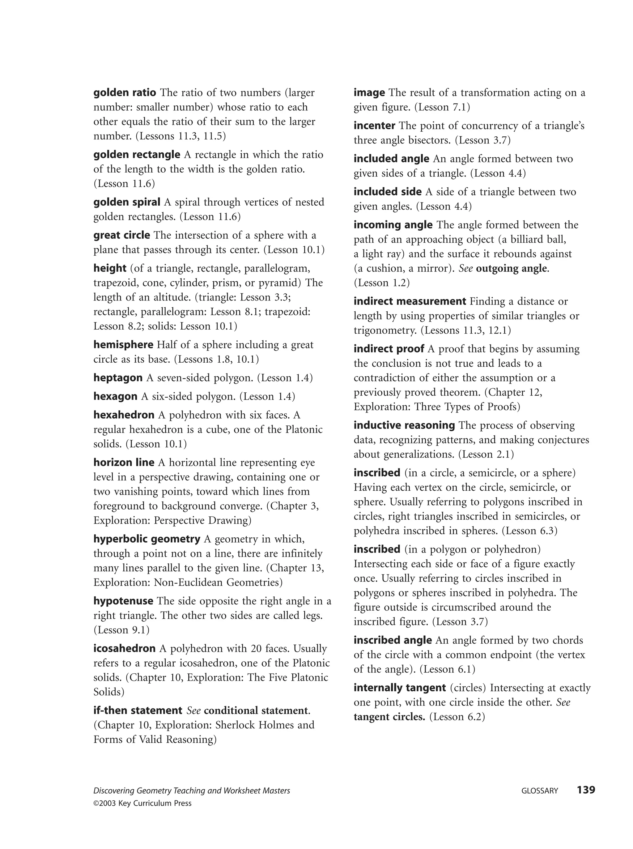 Geometry vocabulary #2 | PDF