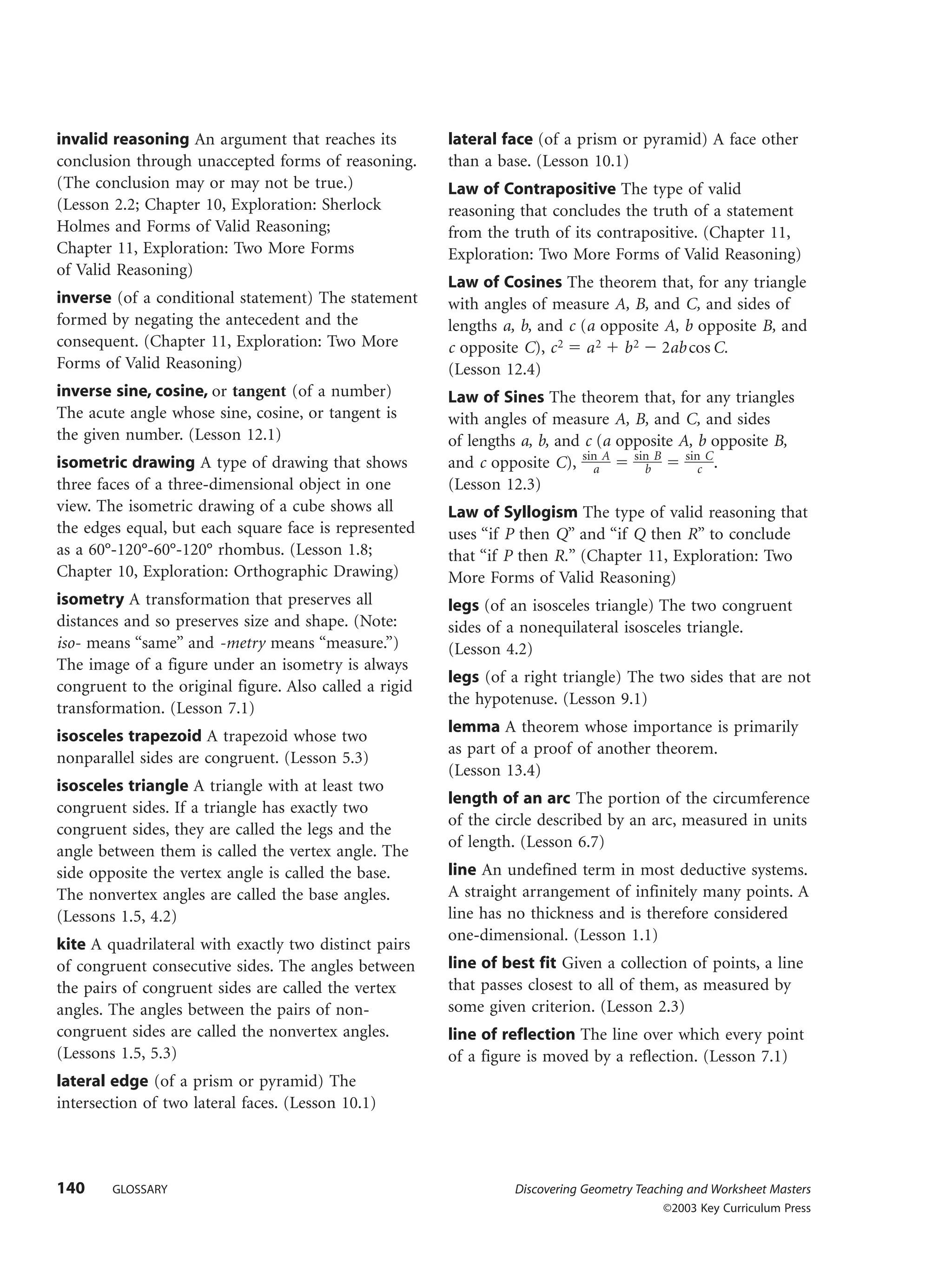 Geometry vocabulary #2 | PDF