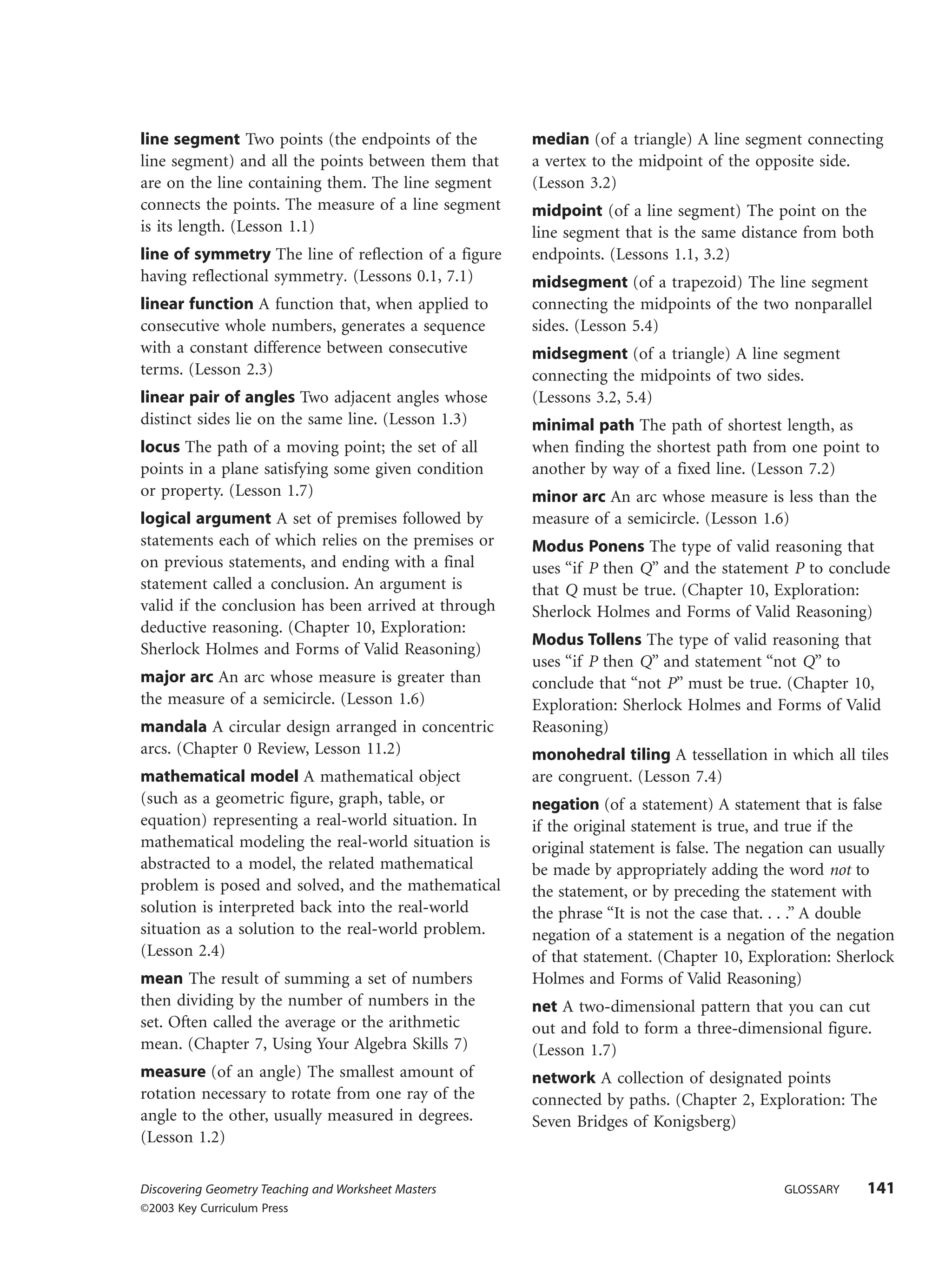 Geometry vocabulary #2 | PDF