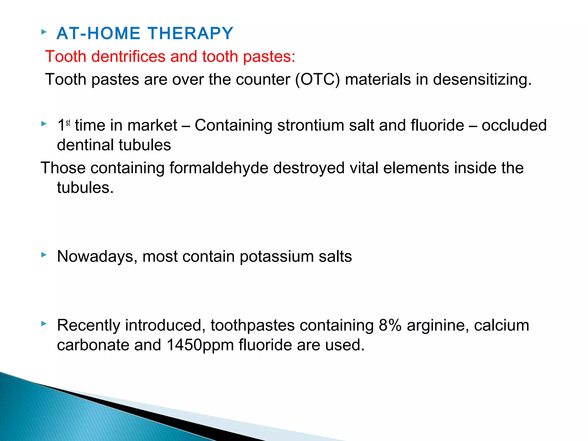 DENTIN HYPERSENSITIVITY - ETIOLOGY, DIAGNOSIS AND TREATMENT | PPT