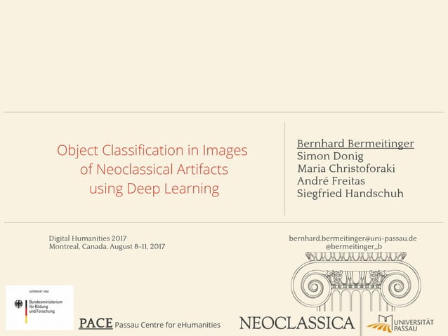 Object Classification in Images of Neoclassical Artifacts using Deep Learning | PPT