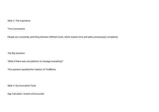 ToolMinta: Transforming Everyday Tasks with Next-Gen Tools | PDF