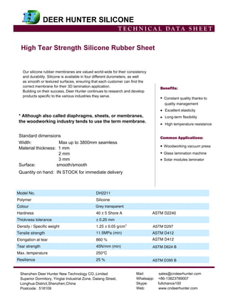 1mm 2mm 3mm Transparent Silicone Rubber Sheet For Vacuum Membrane Press ...