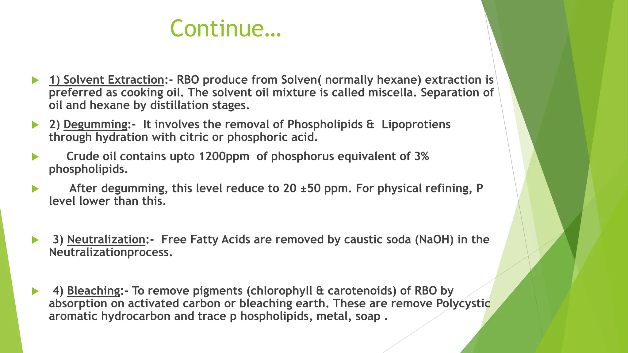 Rice Bran Oil Manufacturing Process | PPTX