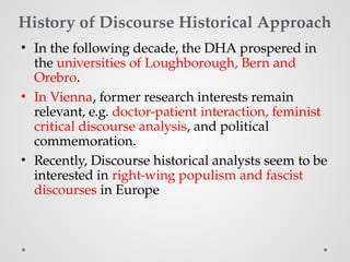 DHA (1).pptx Discourse Historic analysis slides | PPTX