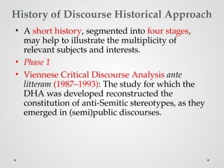 DHA (1).pptx Discourse Historic analysis slides | PPTX