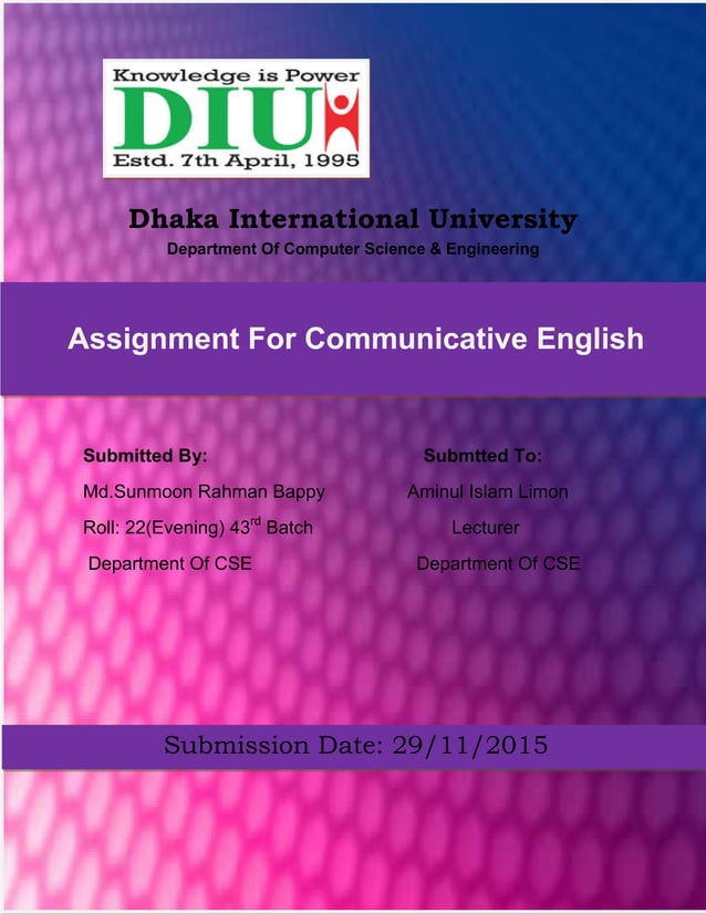 Cover Page For Assignment | PDF