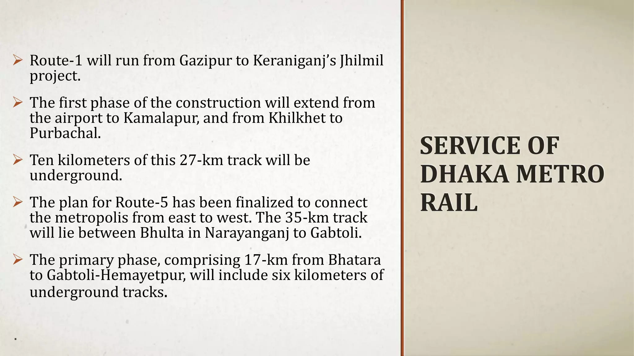 Dhaka metro rail | PPTX