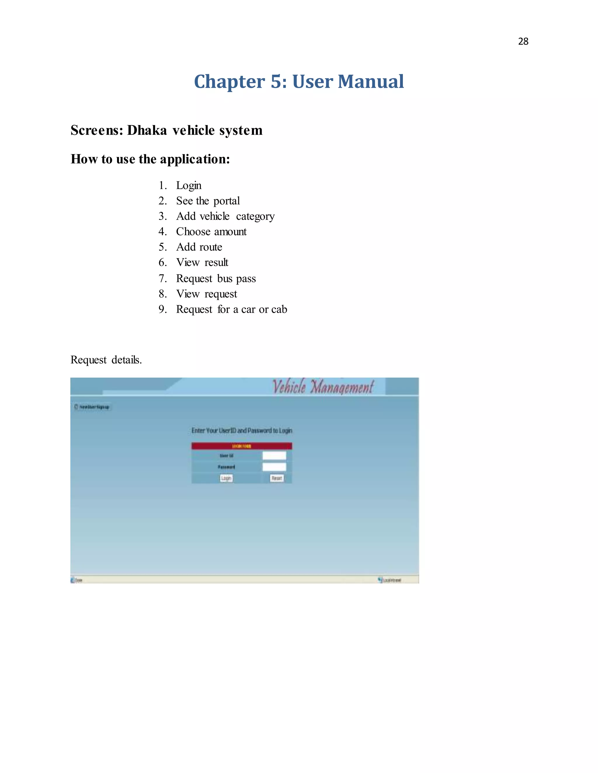 vehicle management system project report | DOCX