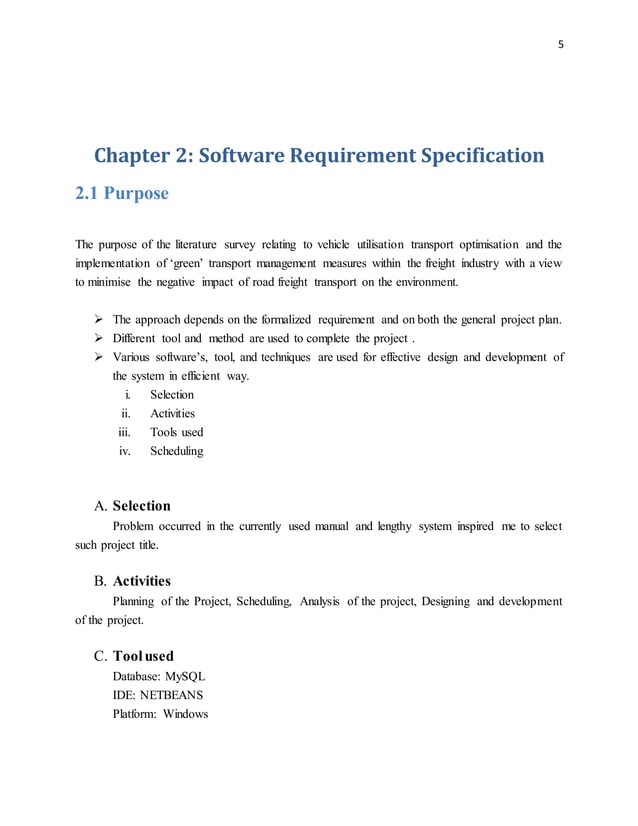 vehicle management system project report | DOCX