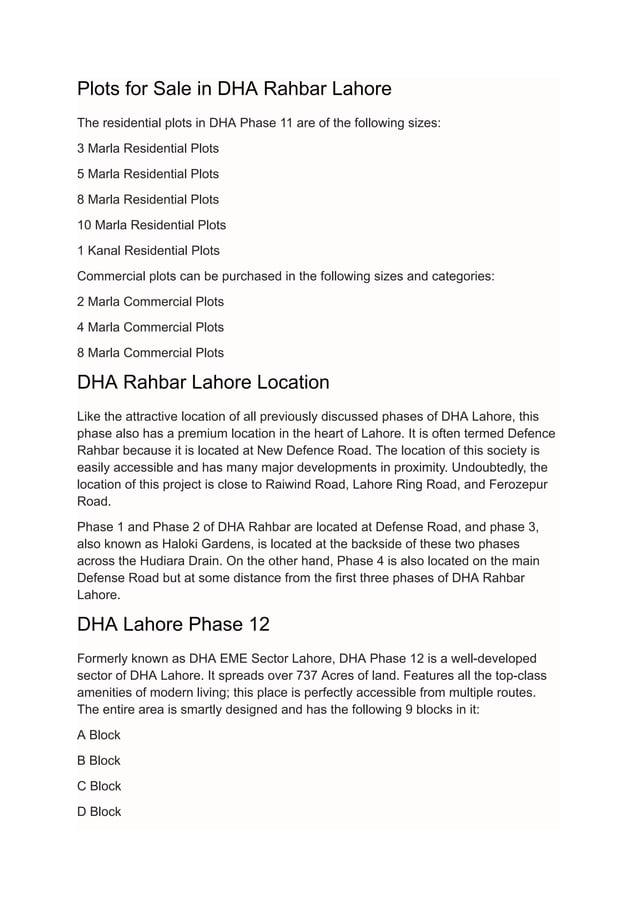 DHA Lahore | PDF
