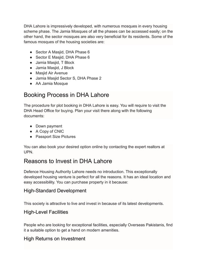 DHA Lahore | PDF