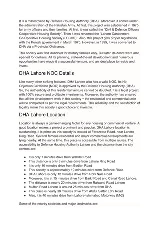DHA Lahore | PDF