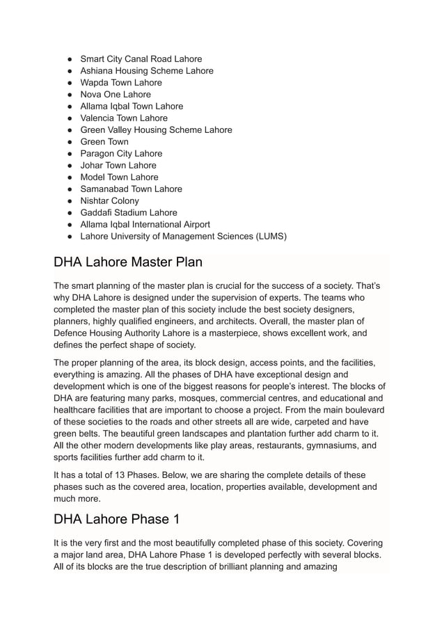 DHA Lahore | PDF