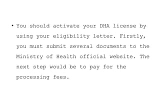 DHA LICENSE TO MOH LICENSE.pptx