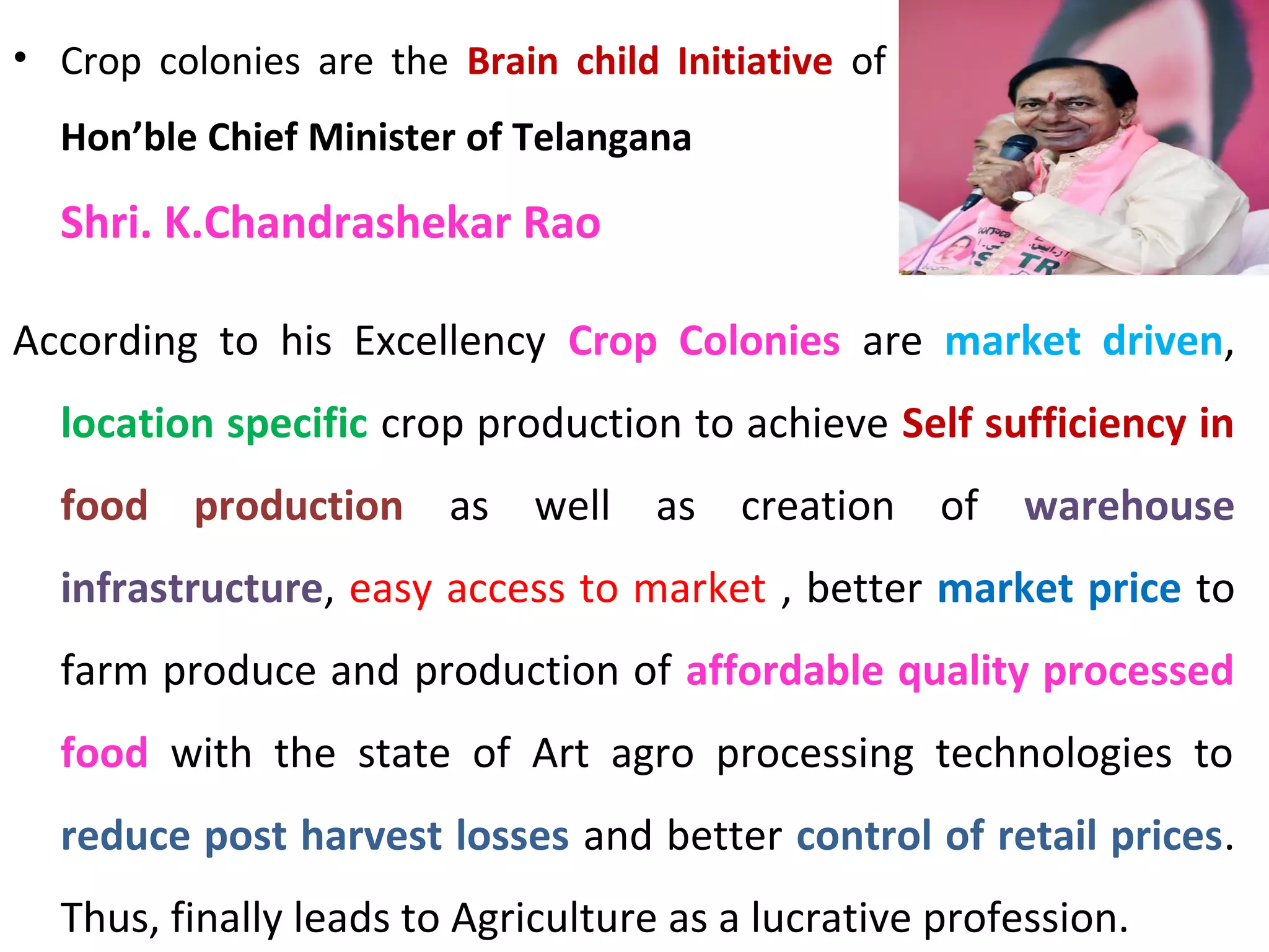 Crop Colonies- Seed to Plate Value Chain of Pulses in Telangana | PPT
