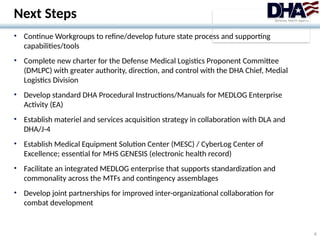 Defense Health Agency Medical Logistics Update | PPTX