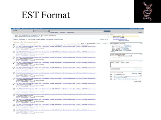 Express sequence tags | PPTX | Genetics | Science