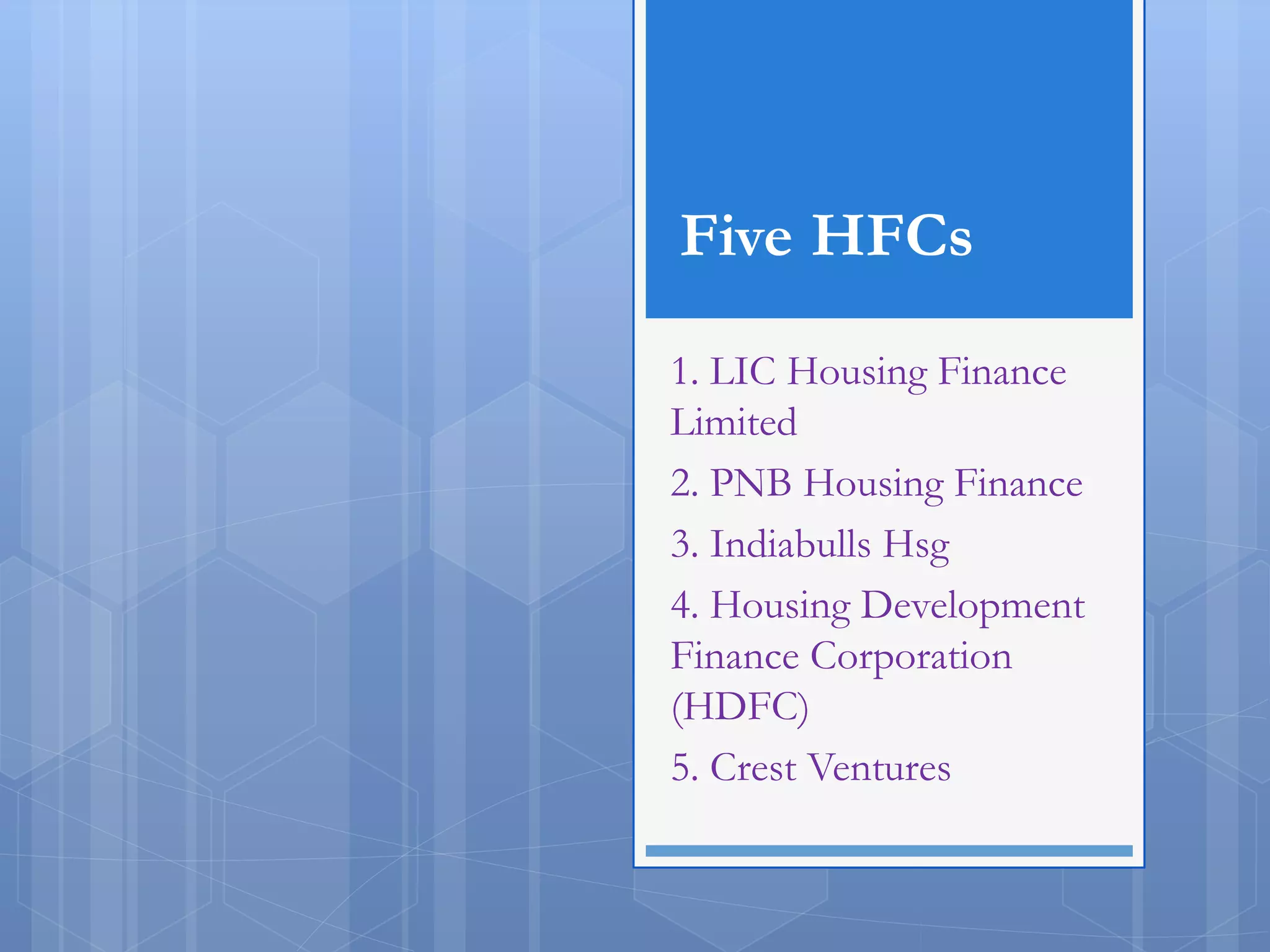 Overview Of Housing Finance Companies In India | PPTX