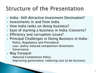 Challenges of Doing Business in india - Corruption, Efficiency and the ...