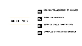 Direct transmission of disease - community medicine | PPT