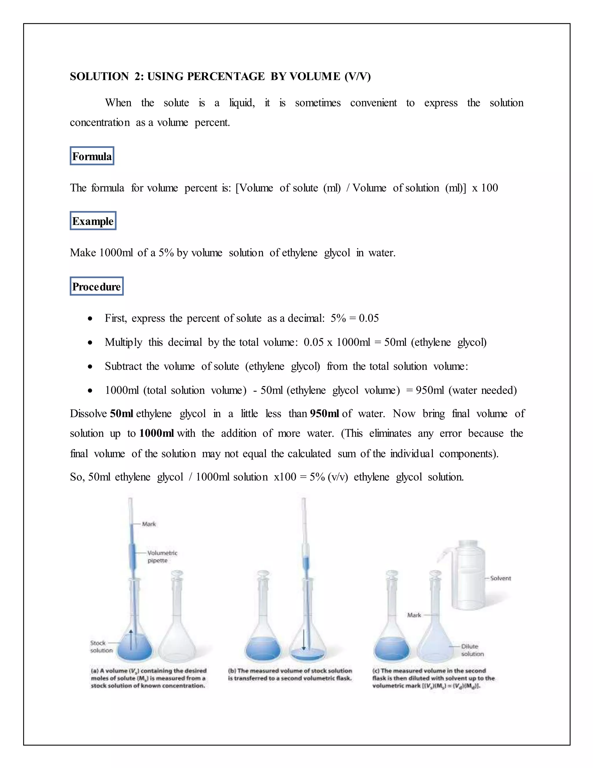 PREPARING CHEMICAL SOLUTIONS – MEASURING AND HANDLING SOLID CHEMICALS ...