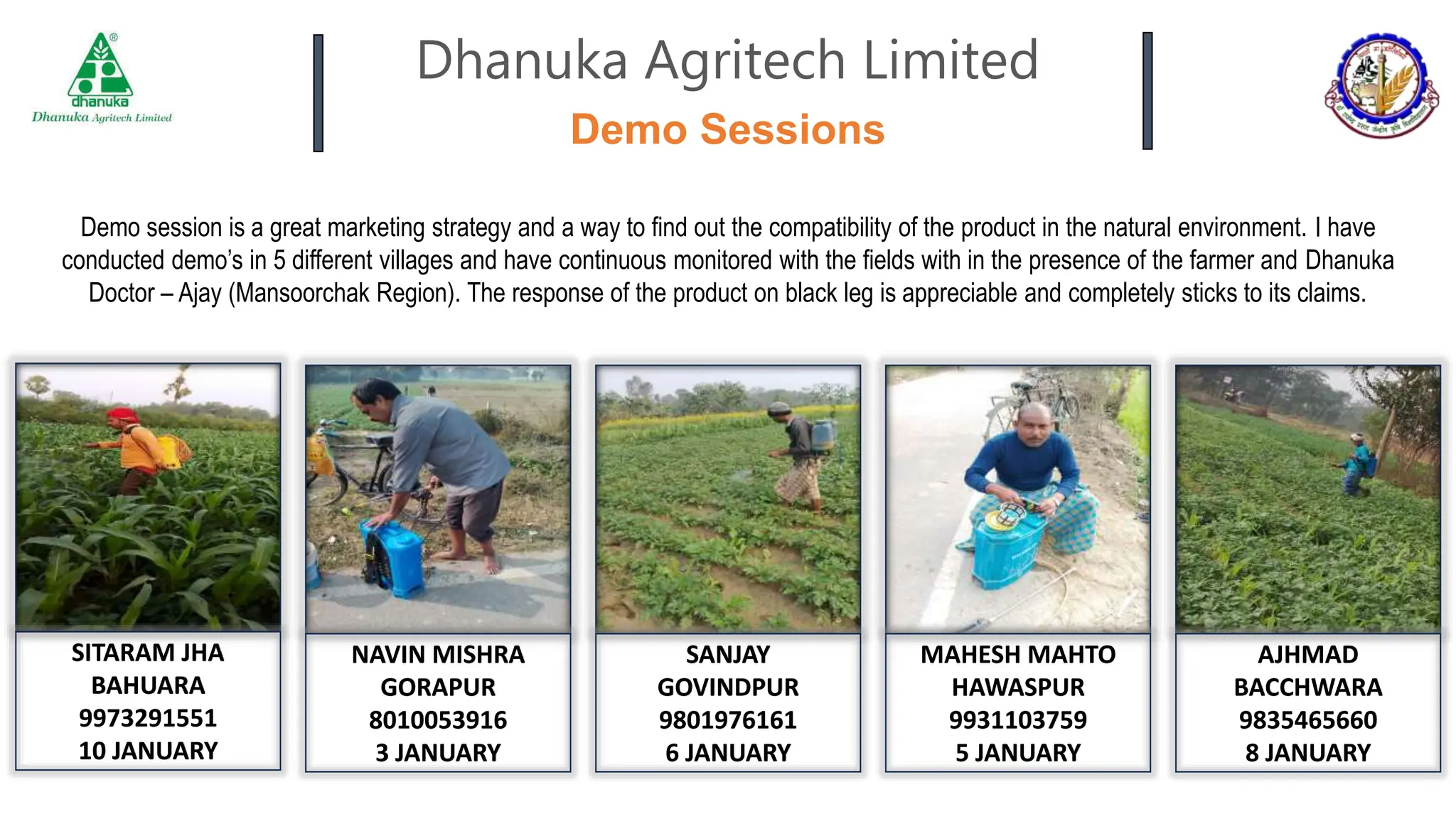 Dhanuka Agritech Limited - Sales and Marketing Intern | PPTX