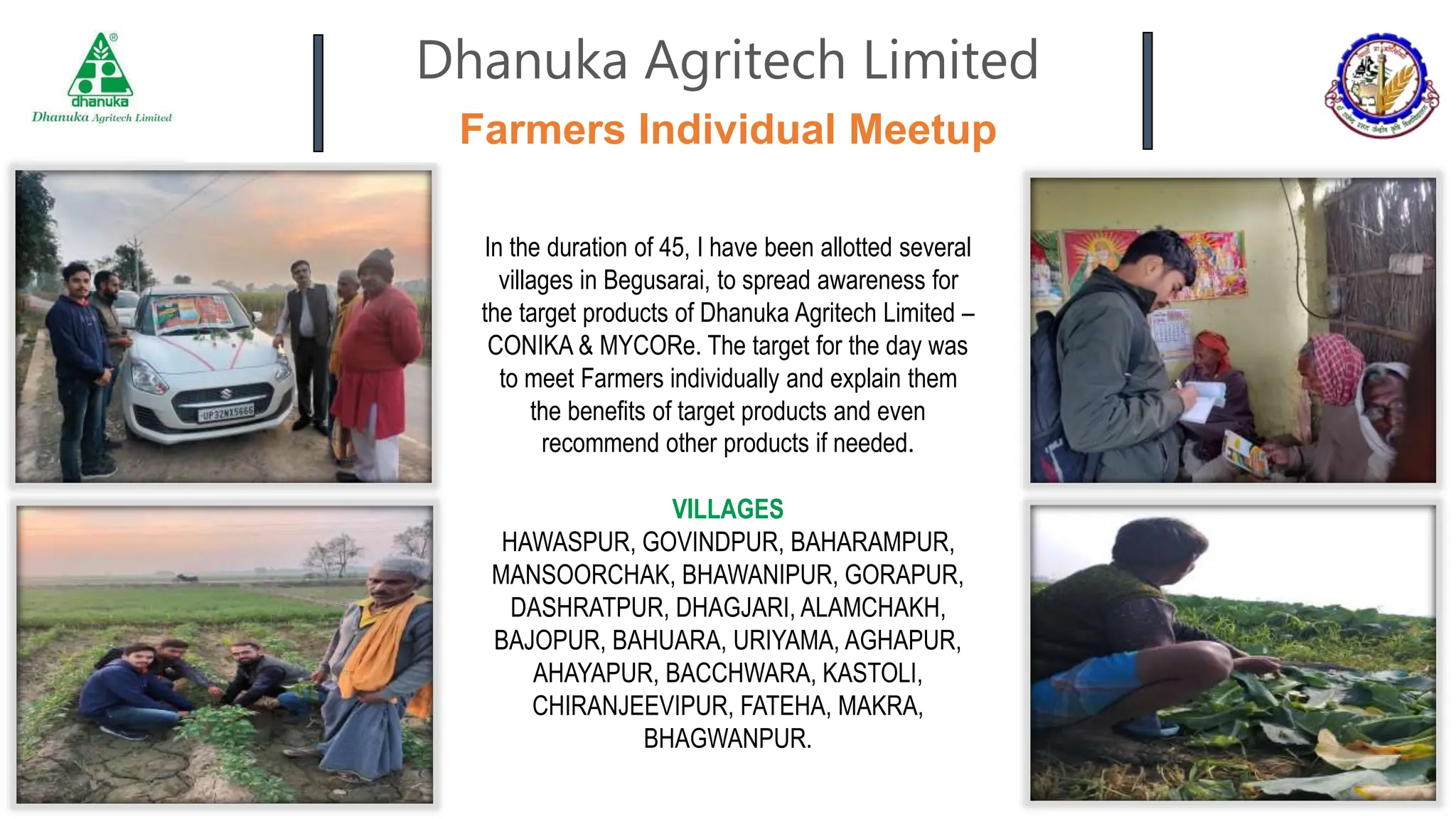 Dhanuka Agritech Limited - Sales and Marketing Intern | PPTX