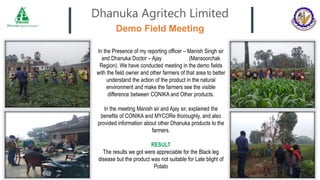 Dhanuka Agritech Limited - Sales and Marketing Intern | PPTX