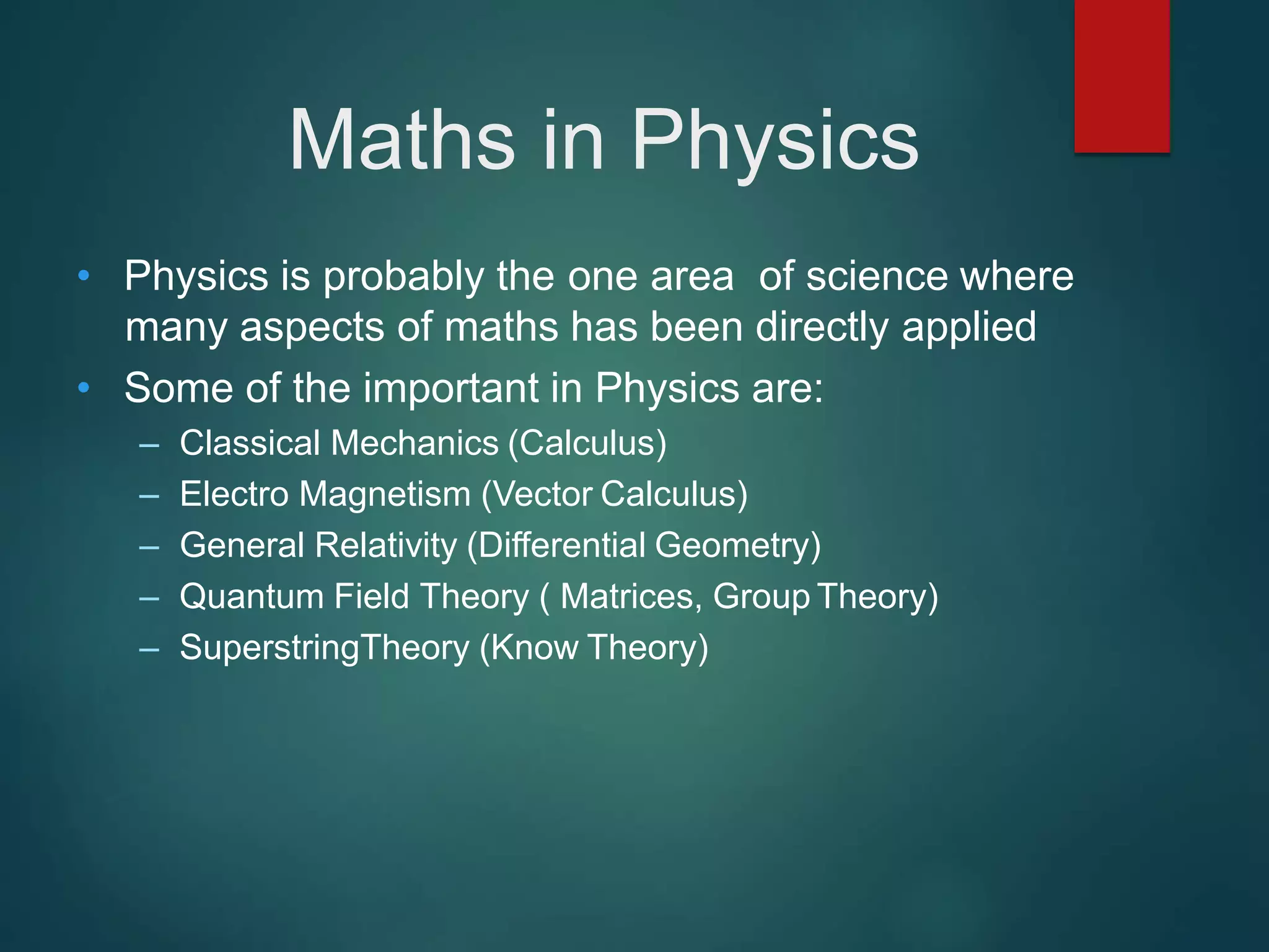 Role of mathematics in science and engineering | PPTX