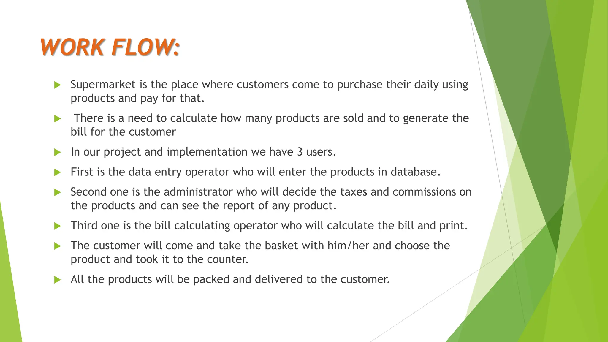Super market billing system report in python | PPTX