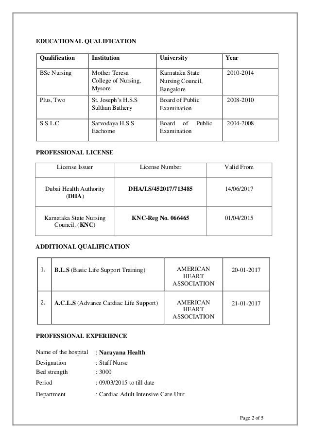DHA -RN Resume | PDF