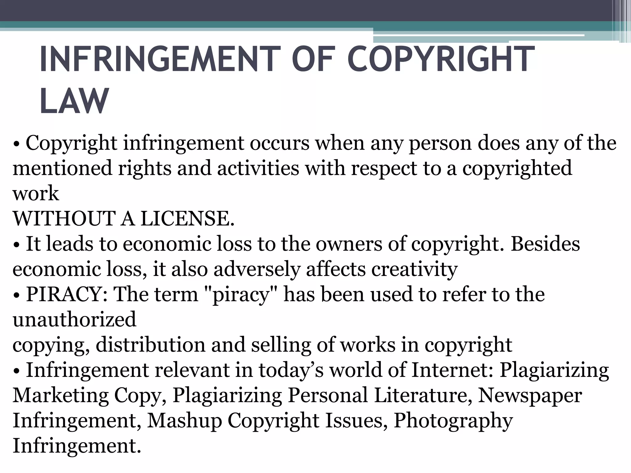 Copyright and its infringement | PDF