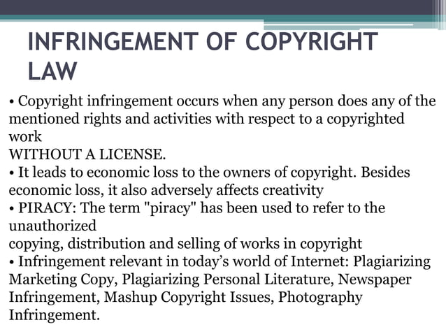 Copyright and its infringement | PDF | Law