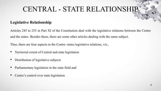 Central state local relationship | PPTX