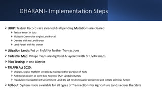 Presentation on Land administration Dharani | PPT