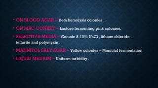 Staphylococcus aureus overview of SlideShare | PPTX