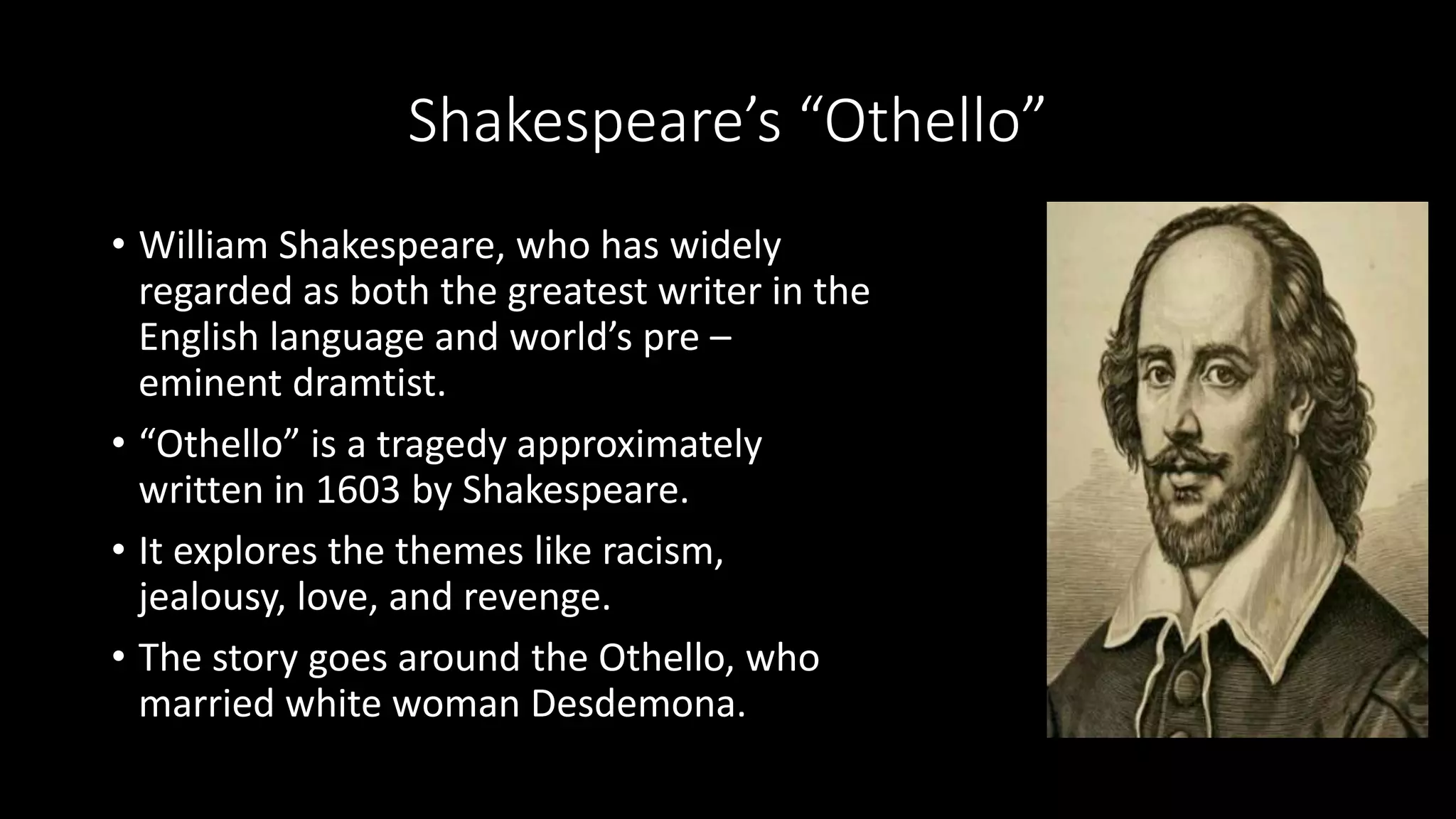 Fanon's "Black skin White masks" and Shakespeare's "Othello" | PPT