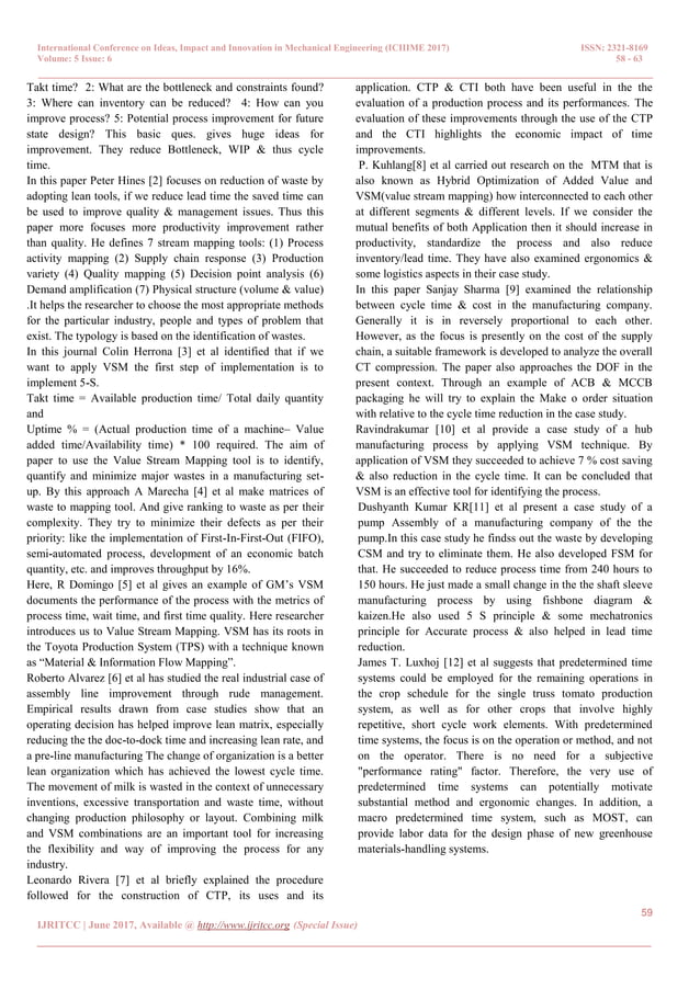 A Case Study on Productivity Improvement of Assembly line using VSM Methodology | PDF ...