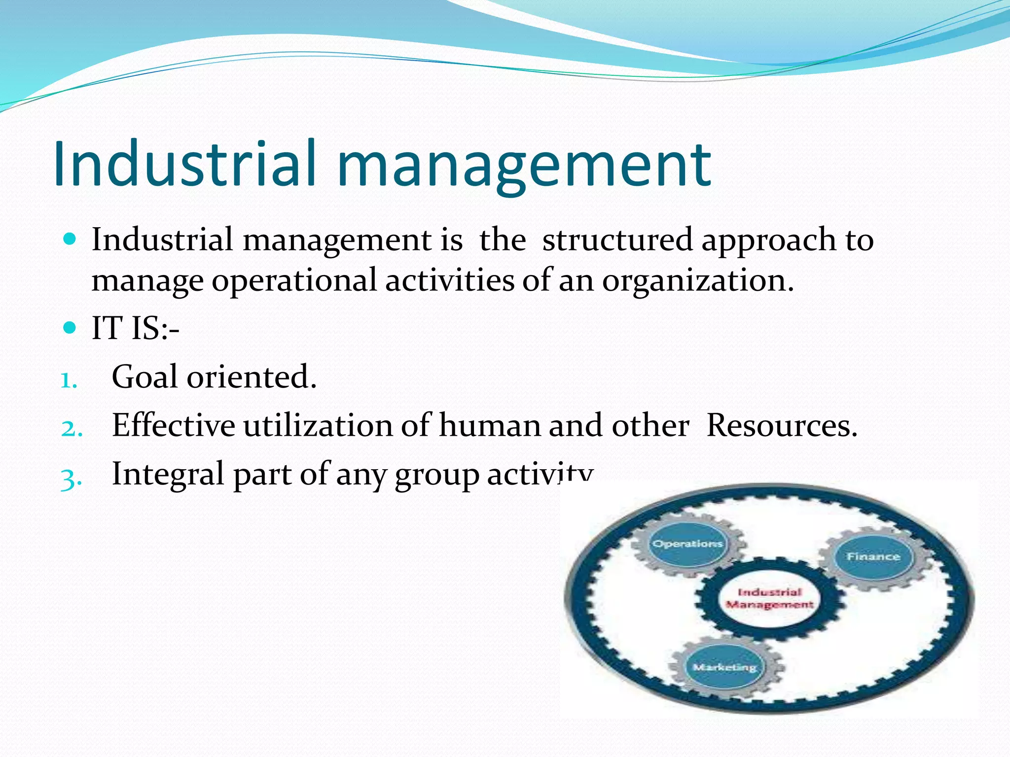 Application of Industrial Management | PPTX